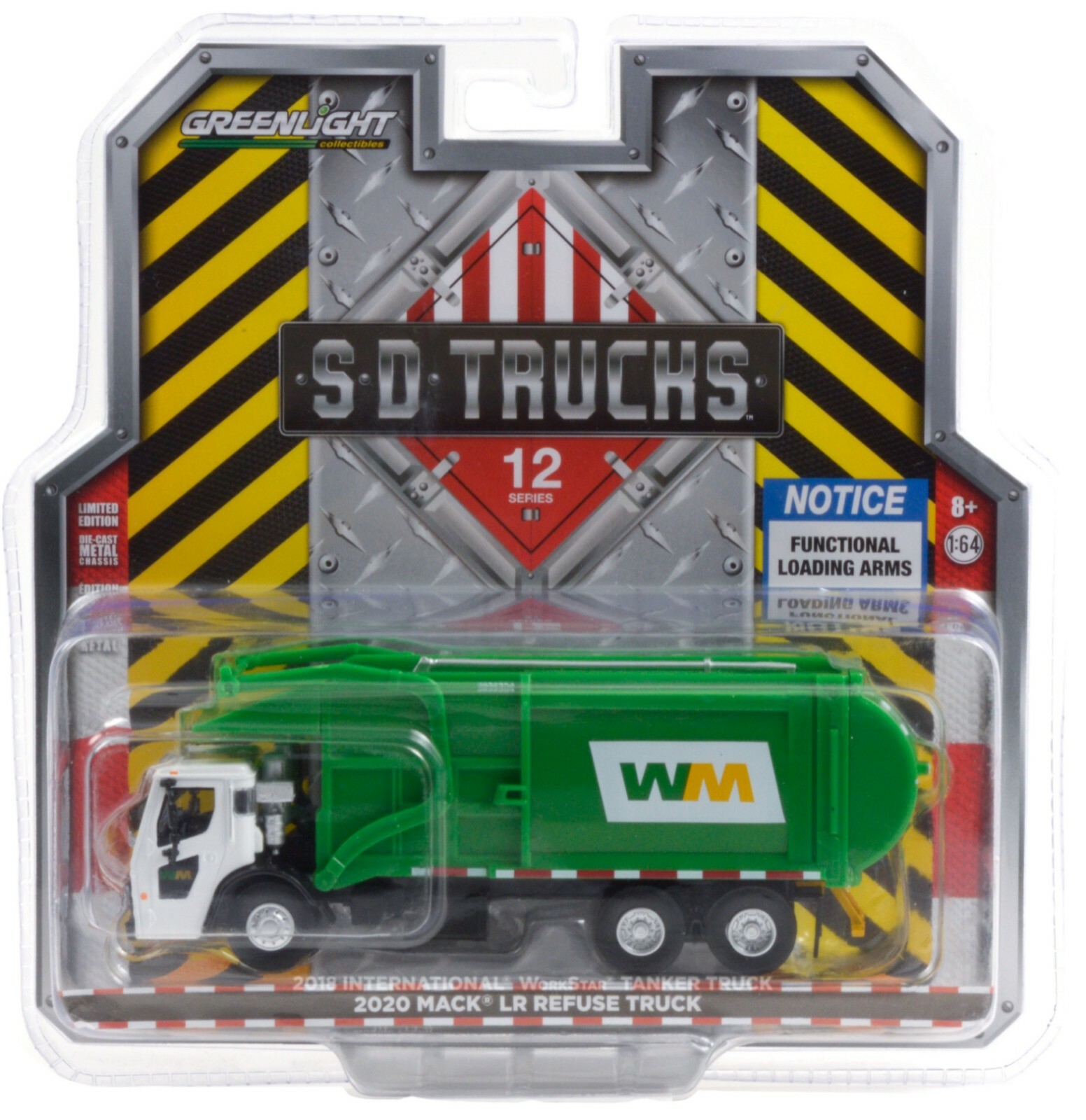 1:64 GreenLight *SD TRUCKS 12* WASTE MANAGEMENT Mack Refuse Garbage ...