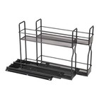 2X 2 Tier Pull Out Spice Rack Cabinet Slide Out Seasoning Organizer ...
