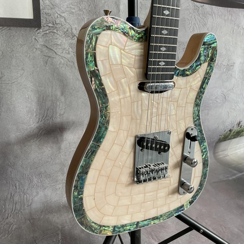 Abalone Shell Electric Guitar Basswood Body Maple Neck SS Pickups ...