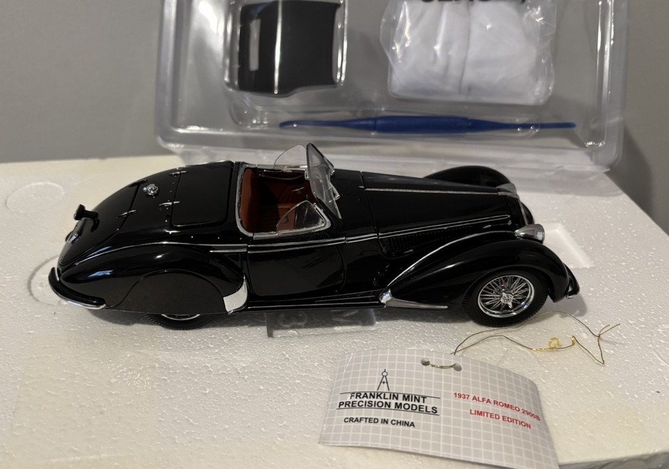 1937 Alfa Romeo 2900B Rdstr Black Lmtd Ed. Franklin Mint, Rare LE 487/ ...