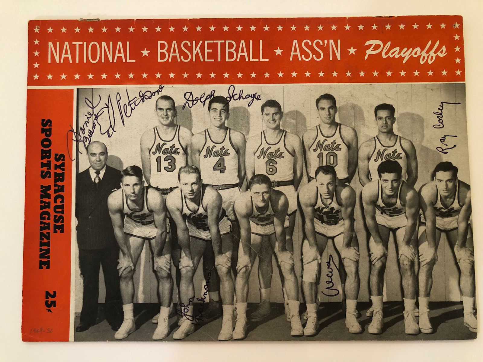 NBA PLAYOFFS-1950–Syracuse Nats Program Signed by Danny Biasone (NBA ...