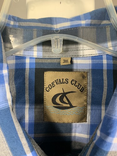 COEVALS CLUB COWBOY WESTERN PEARL SNAP BLACK & BLUE PLAID SHIRT SIZE ...