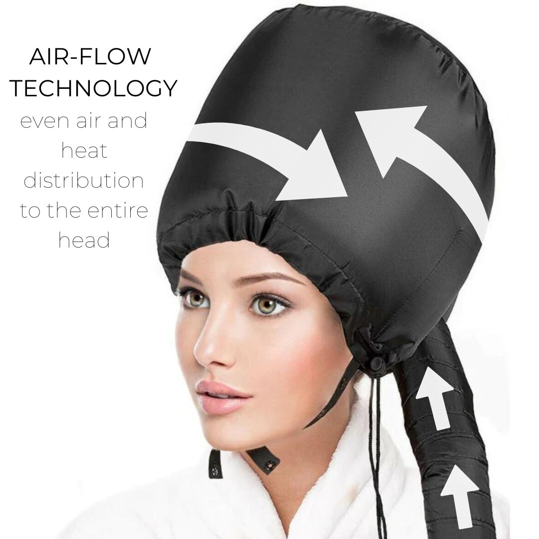 Hair Dryer Bonnet, Soft Hood Hair Drying Adjustable Dryer Cap with ...