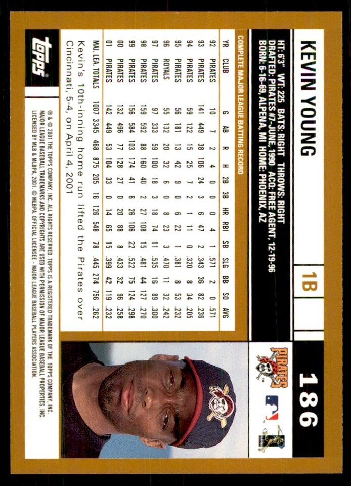 2002 Topps Kevin Young Baseball Cards #186 | eBay