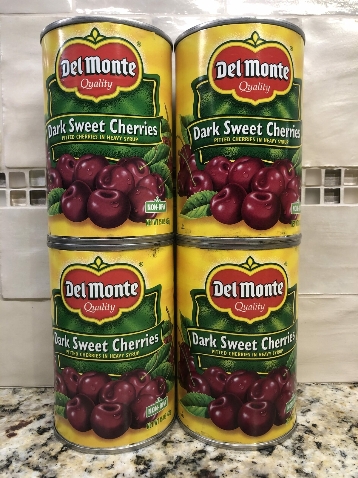 4 CANS Del Monte Dark Sweet Pitted Cherries in Syrup 15 oz can | eBay