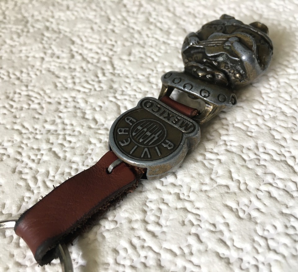 Vintage Keychain RIVIERA MAYA MEXICO Key Ring Fob Bronze Tone Metal ...