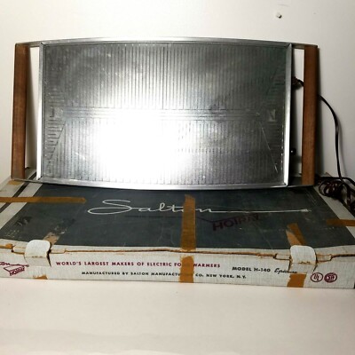 Vintage SALTON HOTRAY Hot Plate GLASS WARMING TRAY H-140 Tested Works ...