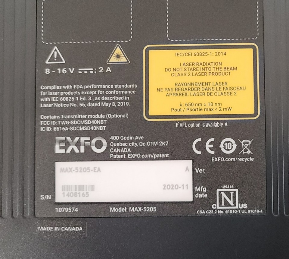 EXFO Maxtester MAX-5205 - Simple DWDM Channel Checker W/ Bag "BRAND NEW ...