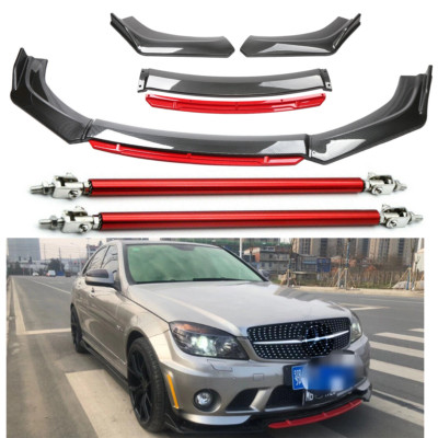 For Mercedes-Benz Front Bumper Lips Splitter Spoiler Body Carbon Fiber ...