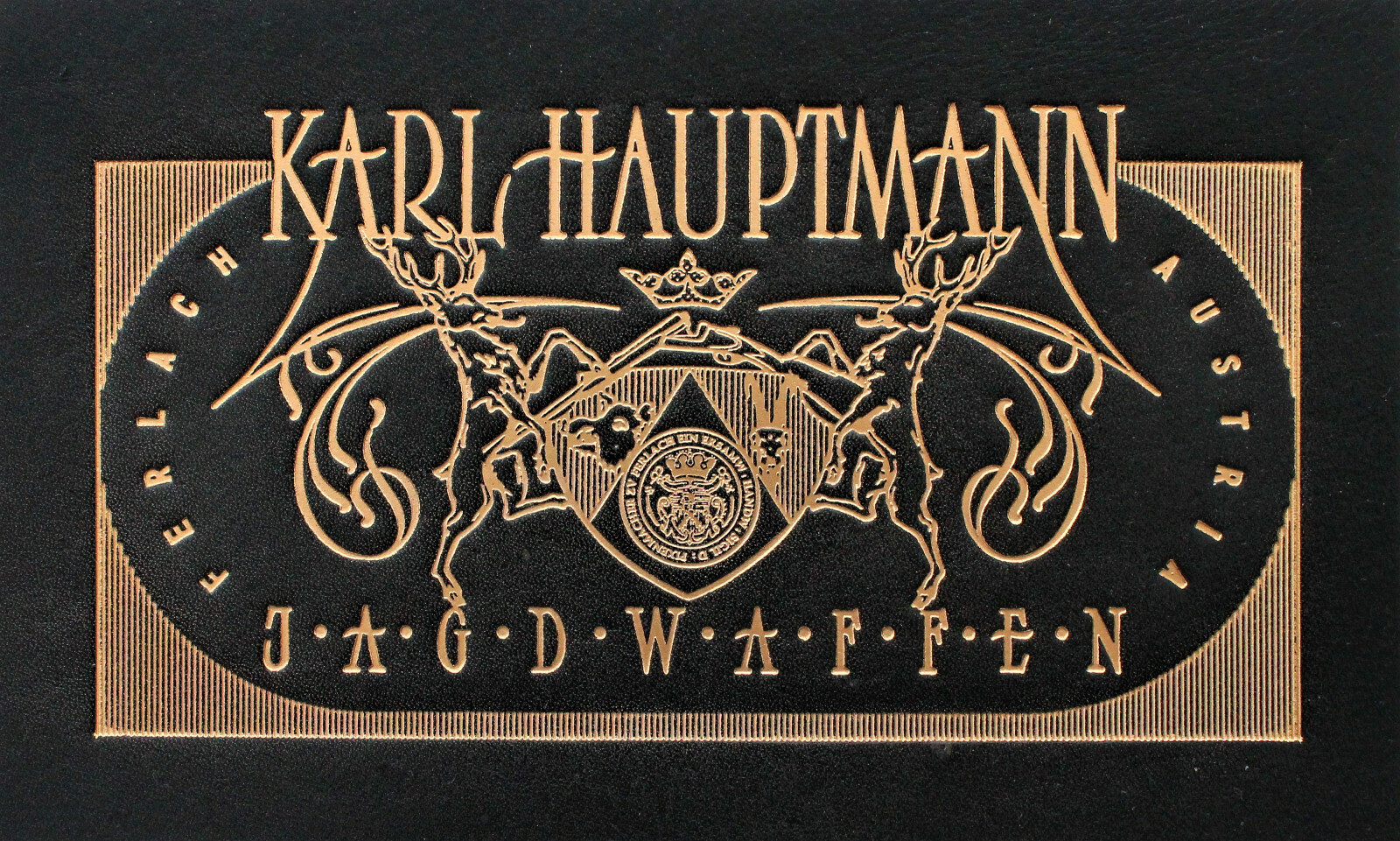 AUSTRIAN FERLACH GUNMAKER GUN CASE TRADE LABEL for KARL HAUPTMANN ...