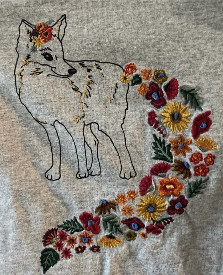 Matilda Jane Girl Size 8 Red/White Striped Long Sleeve Gray Tee W Fox ...