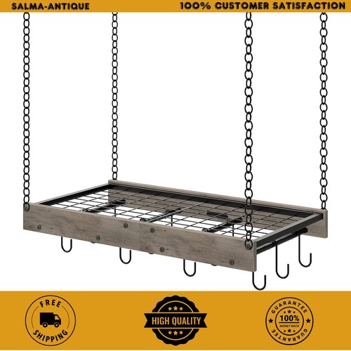 Hanging Pot Rack Vintage Pot Hangers for Kitchen Ceiling Mounted Pot ...