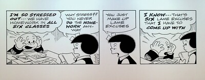 Nancy Original Comic Strip Art Guy Gilchrist April 3 2009 Homework ...