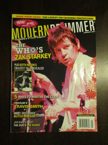 MODERN DRUMMER MAGAZINE JANUARY 2007 THE WHO ZAK STARKEY KEITH MOON ...