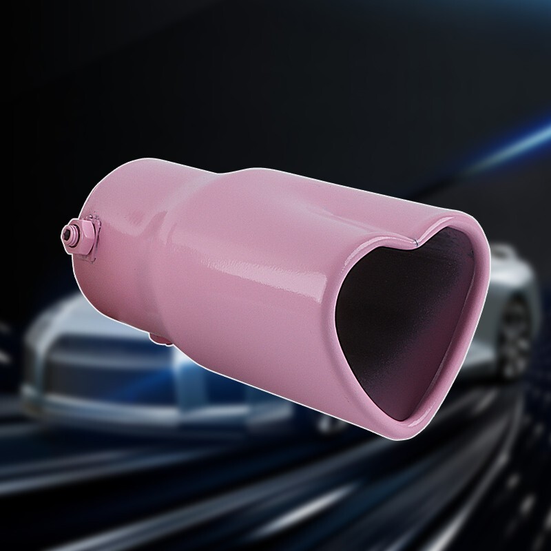 Heart Shaped Auto Stainless Steel PINK Rear Exhaust Pipe Tail Muffler ...