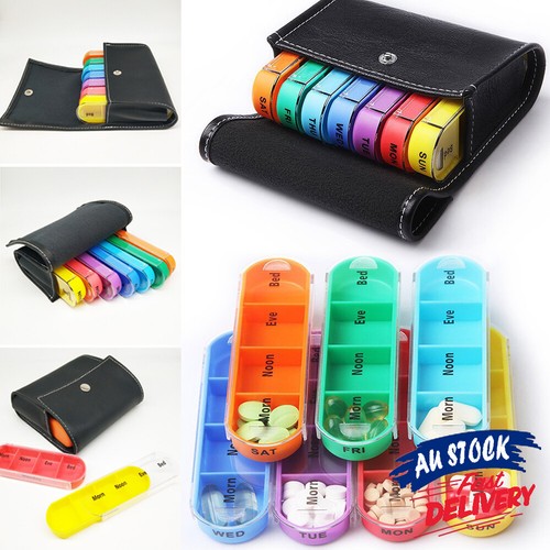 Weekly Tablet Medicine Container Sorter Dispenser 7 Day Organizer Case ...