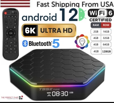 2024 Upgraded T95Z Plus Smart Android 12 TV Box Quad Core 6K 4K HD ...
