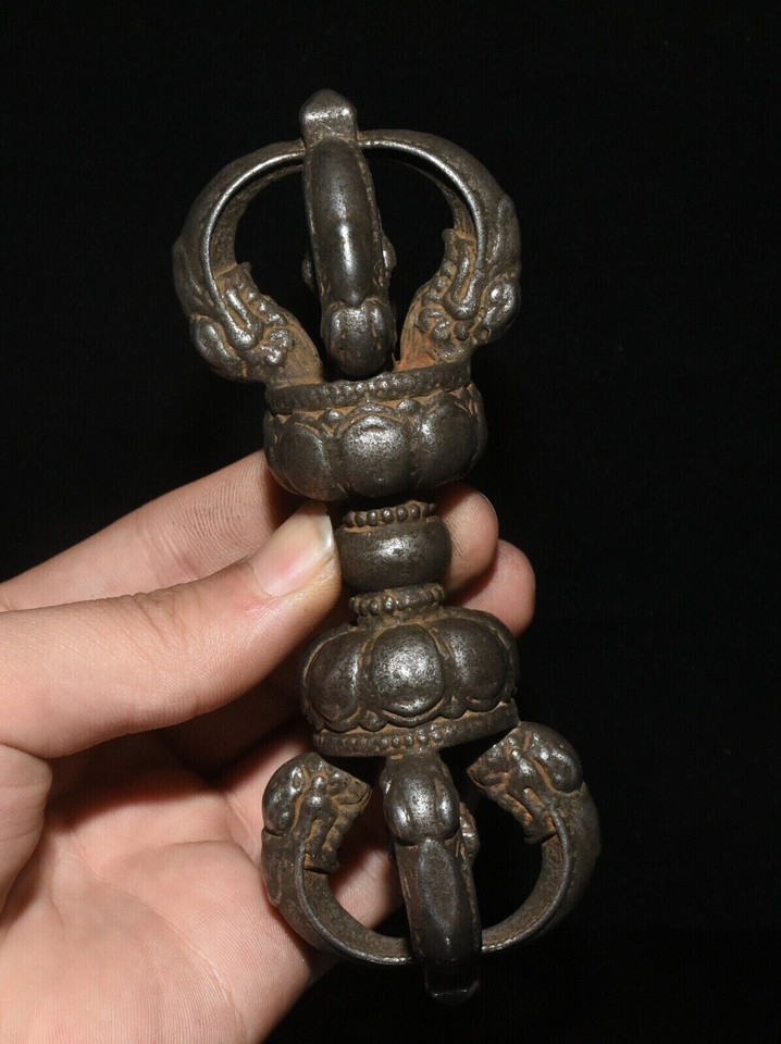 13CM Old Tibetan Silver Elephant Nose King Kong Pestle King Kong Pestle ...