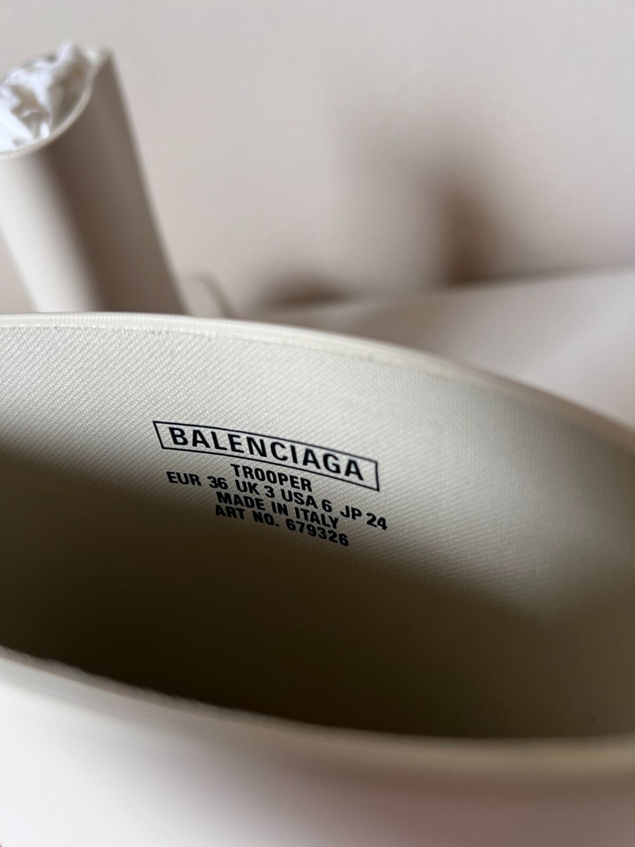 Balenciaga Rubber Trooper Boots - Size 36 - Beige - Brand Balenciaga Rubber Trooper Boots - Size 36 - Beige - Brand