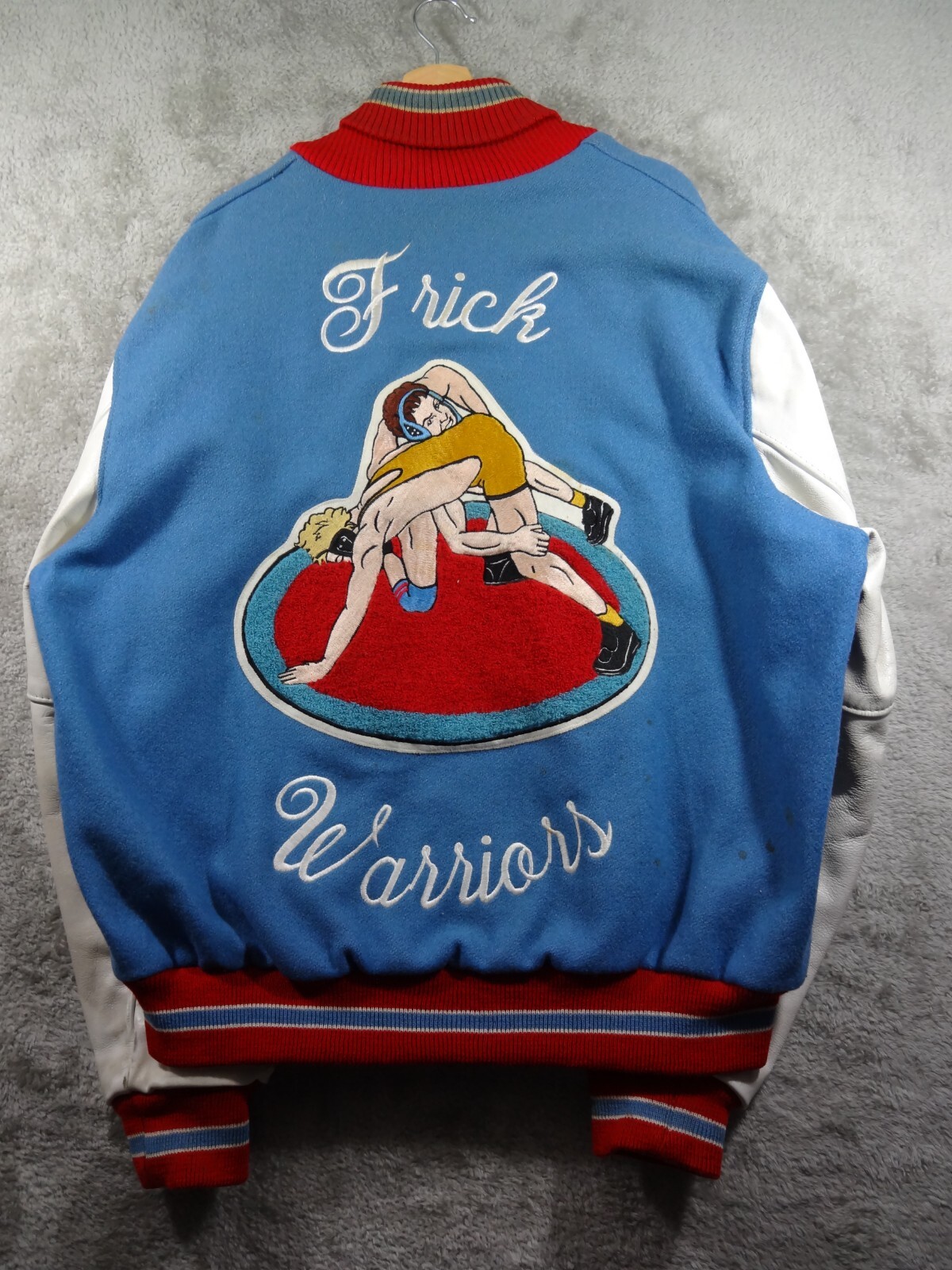 Vintage 90s Varsity Leatherman Jacket Size 2XL Wrestling Made In USA | eBay