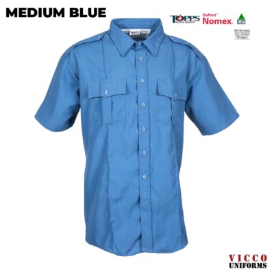 TOPPS SAFETY MENS MEDIUM FR SHORT SLEEVE NOMEX IIIA SHIRT SH96-5520 ...