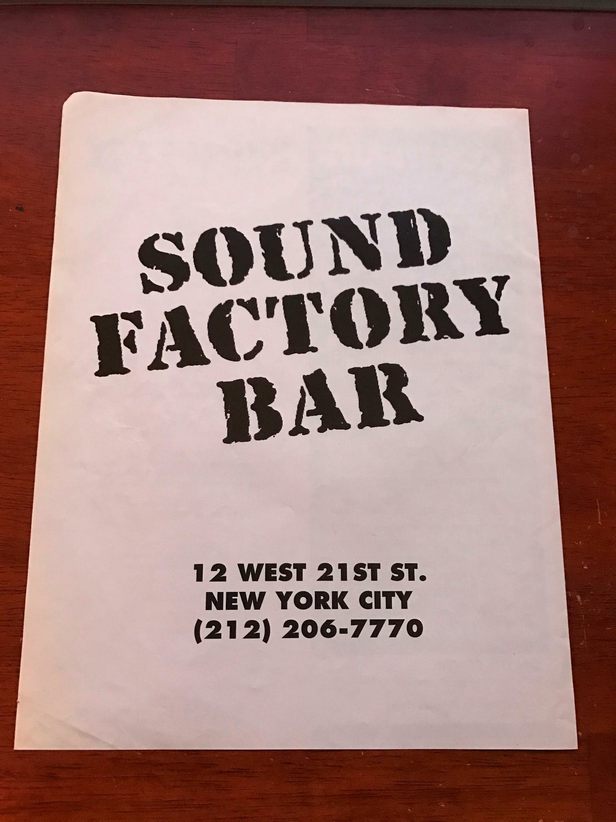 1992 VINTAGE 8X10 PRINT Ad FOR SOUND FACTORY BAR NIGHTCLUB WEST 21ST ...