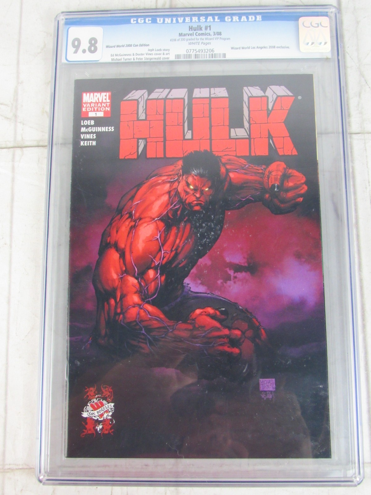 Hulk #1 CGC 9.8 WP Mar. 2008 Marvel Comics 0775493206 Wizard World Los ...