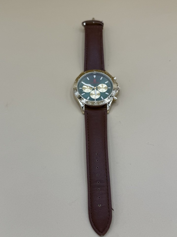Vintage JJ Jules Jurgensen Yachy Meter Gold Toned Watch Green Face | eBay