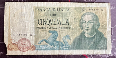 ITALY 1964 5000 LIRA NOTE | eBay