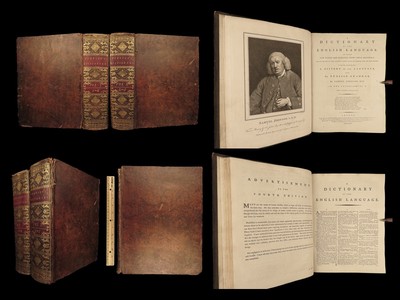 1785 HUGE Samuel Johnson FAMOUS Dictionary English Language Shakespeare ...