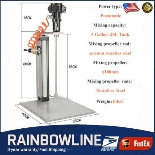 Air Power Paint Mixer Air Lift 5 Gallon Pail Pneumatic Lifting Power w ...