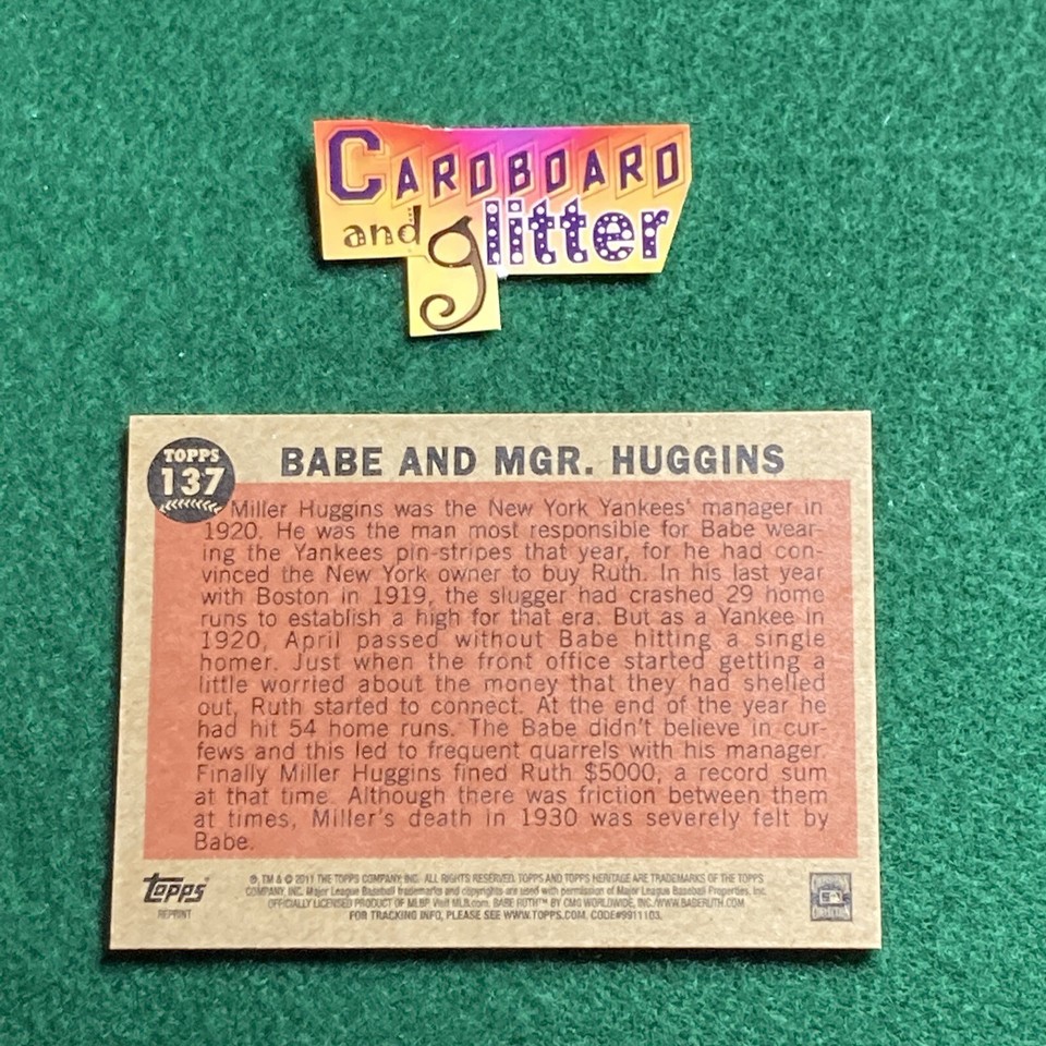 2011 Topps Heritage #137A Babe Ruth/Babe And Mgr. Huggins | eBay