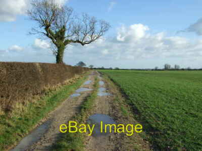 Photo 6x4 Farm track and footpath Boylestone Track and path across to ...