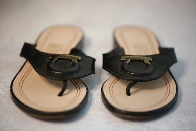 Authentic Salvatore Ferragamo Leather Black Sandals S… - Gem