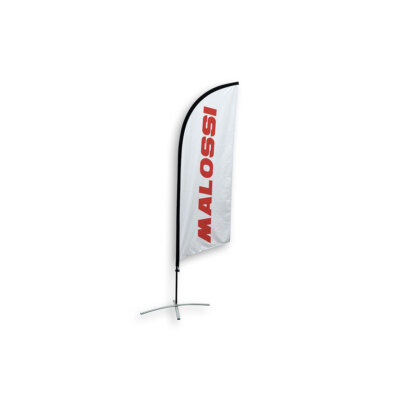 Bandiera banner Malossi 280x60 cm uso esterno bianco con logo rosso | eBay