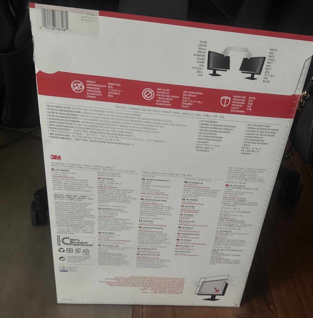 Genuine 3M Privacy Filter 24" WideScreen Monitor Screen Black PF240W9B ...