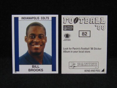 1988 Bill Brooks Indianapolis Colts Panini Sticker #82 | eBay