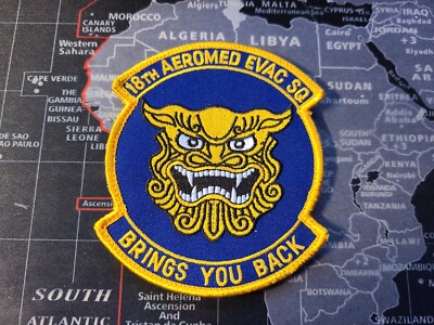 18th Aeromed Evac Squadron Medical Air Force Military Patch Hook & Loop ...