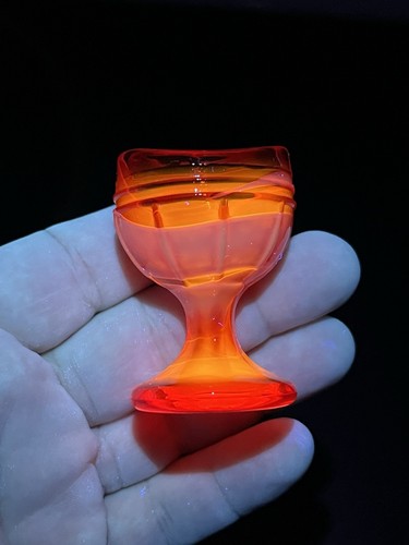 Red And White Marble Slag Eye Wash Cup UV Reactive Rosso Glass ...