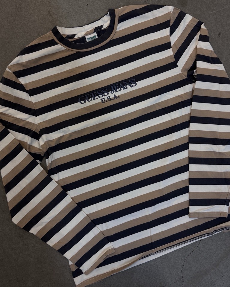 Vintage 90’s Guess Made In USA Embroidered GUESS JEANS U.S.A. Striped ...