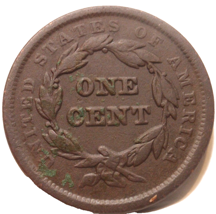 1841 1c Braided Hair Large Cent 1 Copper US Coin Porous XF details | eBay