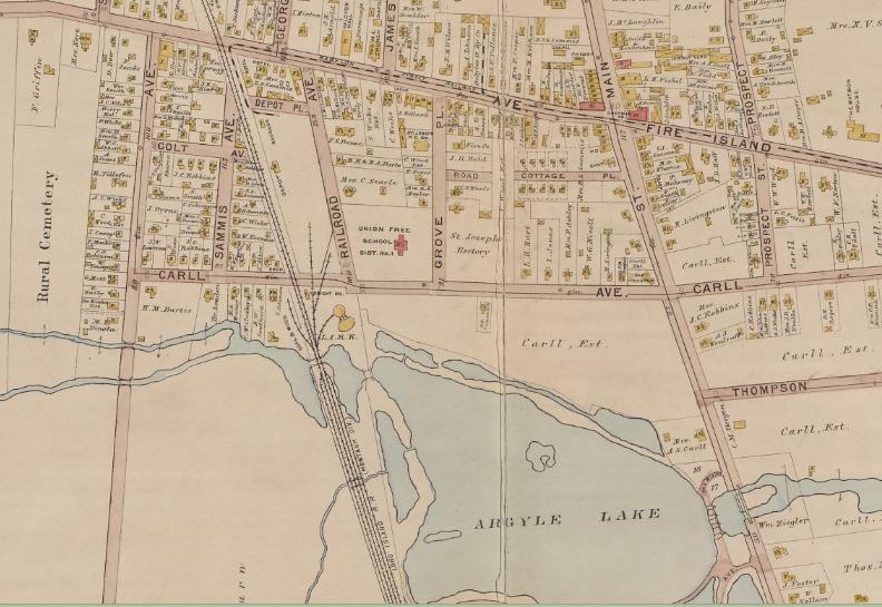 1902 COPIAGUE BABYLON, SUFFOLK COUNTY LONG ISLAND NY, ARGYLE LAKE ATLAS ...