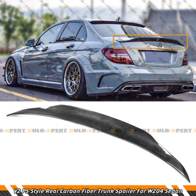 V2 PSM CARBON FIBER TRUNK SPOILER FOR 2008-2014 MERCEDES BENZ W204 C250 ...