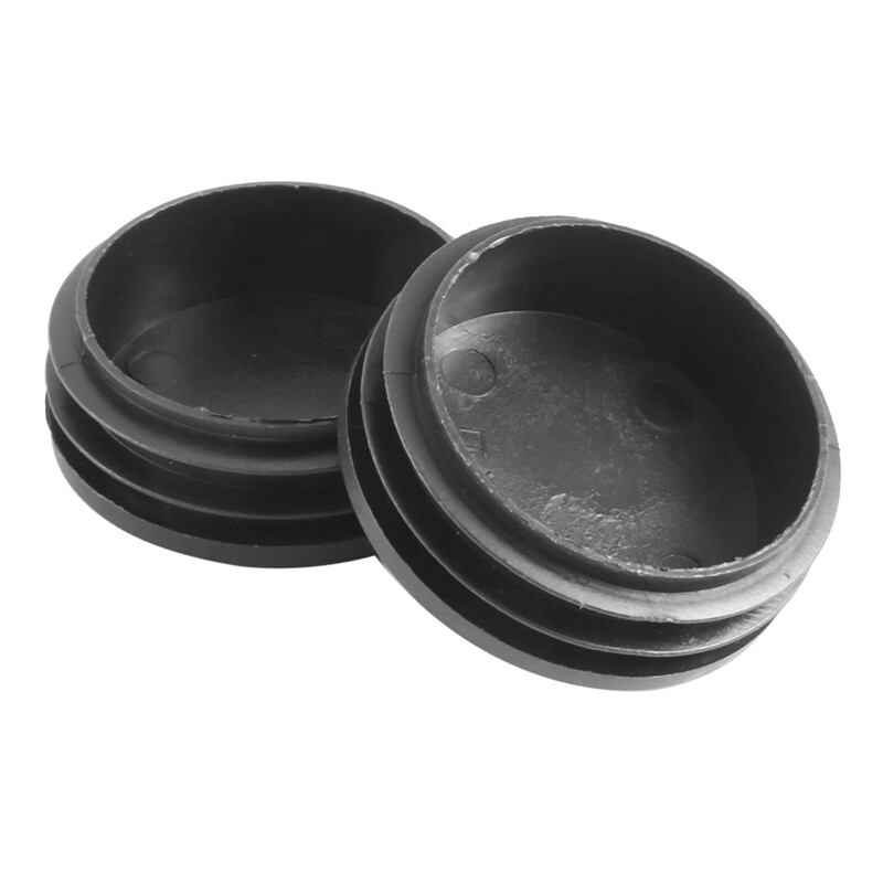 6 x Schwarzes Plastik 50mm Durchmesser Runde Rohr Einsatz Kappen A6023 ...