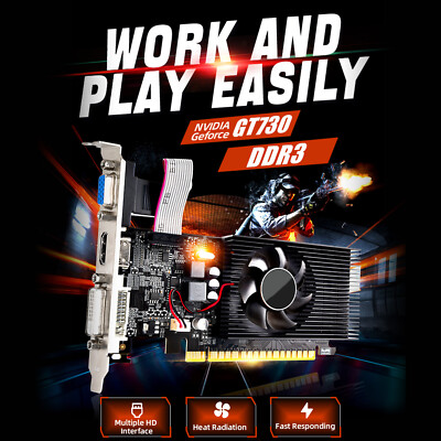 GT730 4G Graphics Card GDDR3 Home Office Entertainment HD Display ...