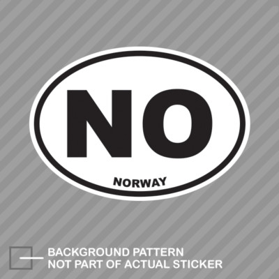 Norway Oval Sticker Decal Vinyl Norwegian Country Code euro NO v3 | eBay