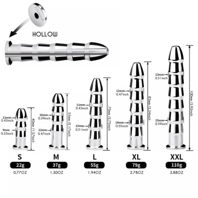 Hollow Stainless Steel Penis Dilator Sounding Metal Urethral Stretching ...