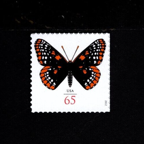 2012 US High Value Stamp 65¢ Baltimore Checkerspot Butterfly 4603! MNH ...