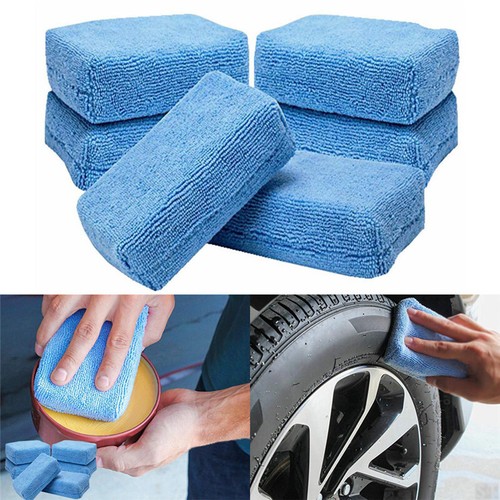 5xCar Microfiber Applicators Sponges Cloths Microfibre Hand Wax ...
