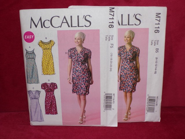 McCall's M7116 Misses' Empire-Waist Dresses Sewing Patterns - Size 8-16 ...